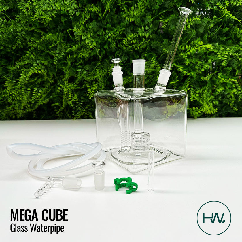 Mega Cube Glass Waterpipe | Herbware Australia