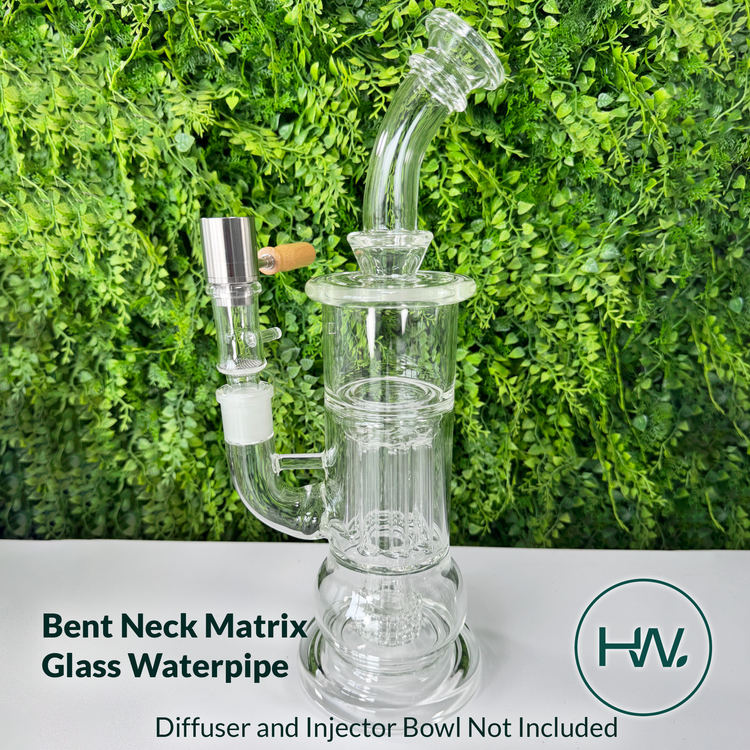 Bent Neck Matrix Glass Waterpipe | Herbware Australia